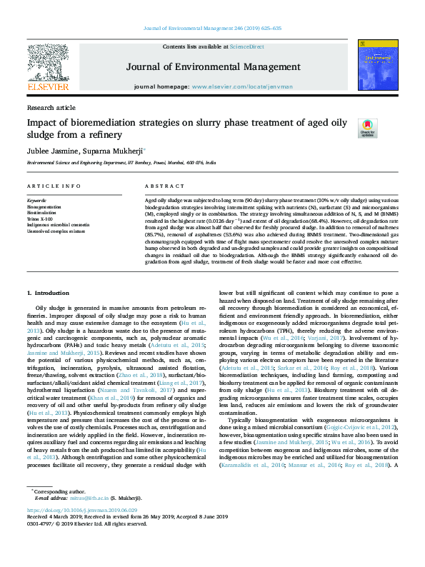 (PDF) Impact of bioremediation strategies on slurry phase treatment of ...