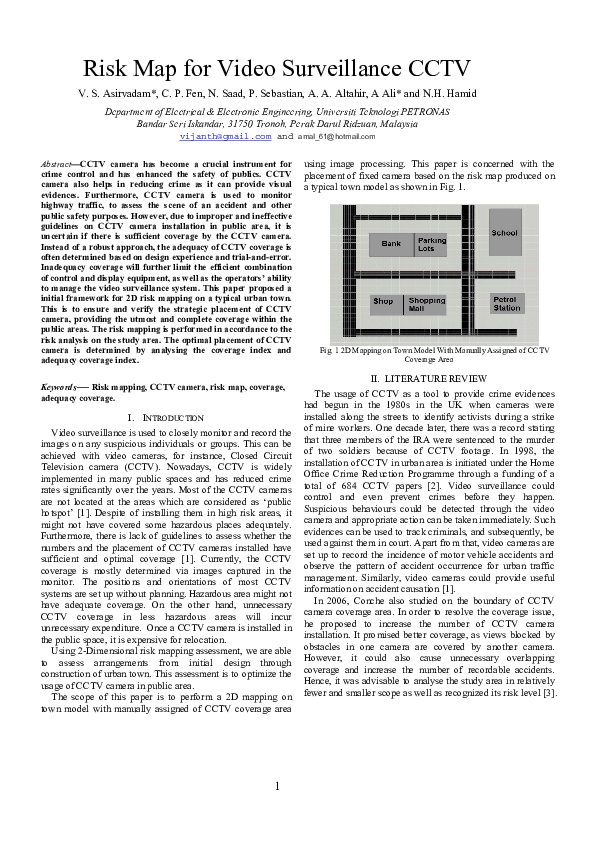 (PDF) Risk map for video surveillance CCTV