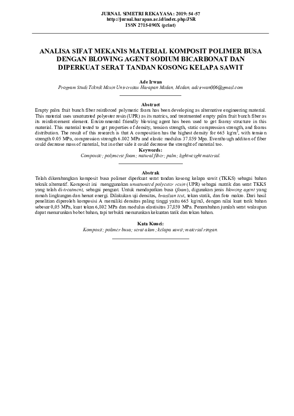 (PDF) Analisa Sifat Mekanis Material Komposit Polimer Busa Dengan ...