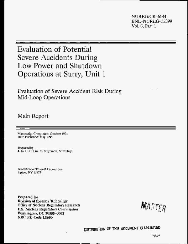 (PDF) Evaluation of potential severe accidents during low power and ...
