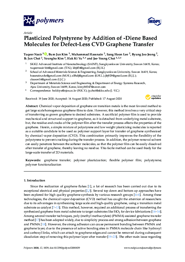 (PDF) Plasticized Polystyrene by Addition of -Diene Based Molecules for ...