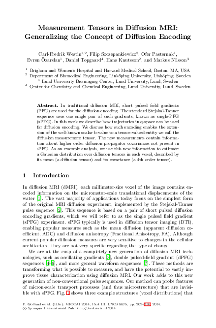 (PDF) Measurement tensors in diffusion MRI: Generalizing the concept of ...