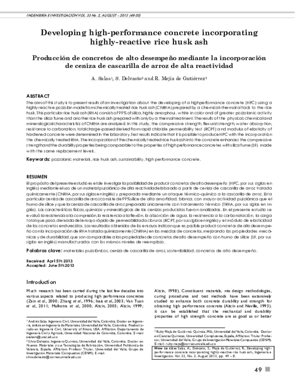 (PDF) Developing high-performance concrete incorporating highly-reactive rice husk ash | andres ...