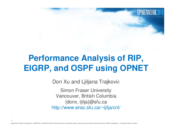 (PDF) Performance Analysis of RIP, EIGRP, and OSPF using OPNET