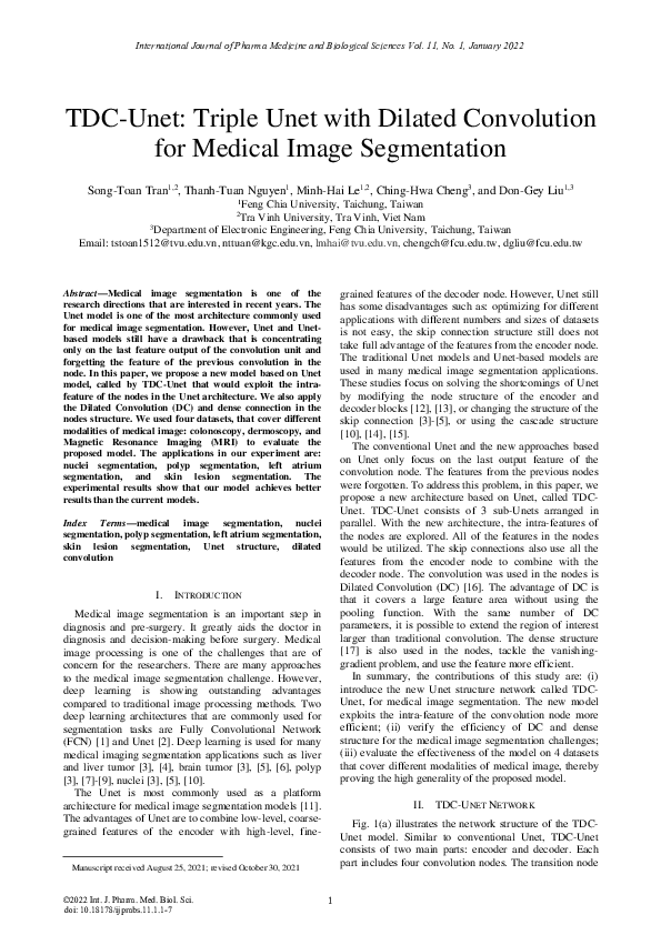 (PDF) TDC-Unet: Triple Unet with Dilated Convolution for Medical Image ...