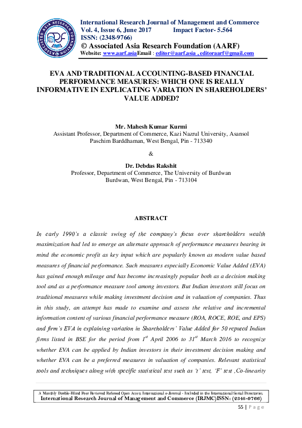 (PDF) Eva and Traditional Accounting-Based Financial Performance ...