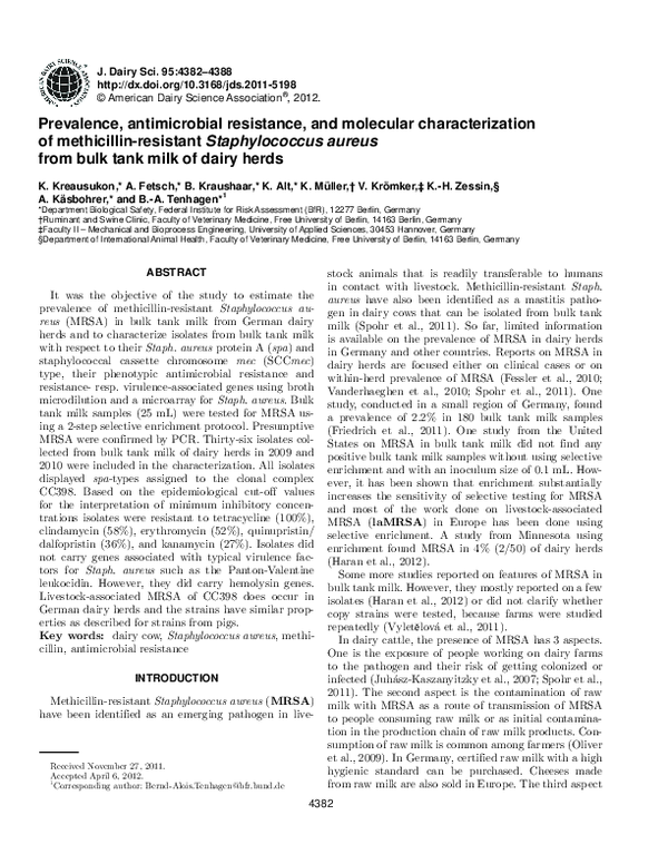 (PDF) Prevalence, antimicrobial resistance, and molecular characterization of methicillin ...