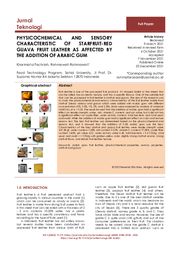 (PDF) Physicochemical and Sensory Characteristic of Starfruit-Red Guava ...