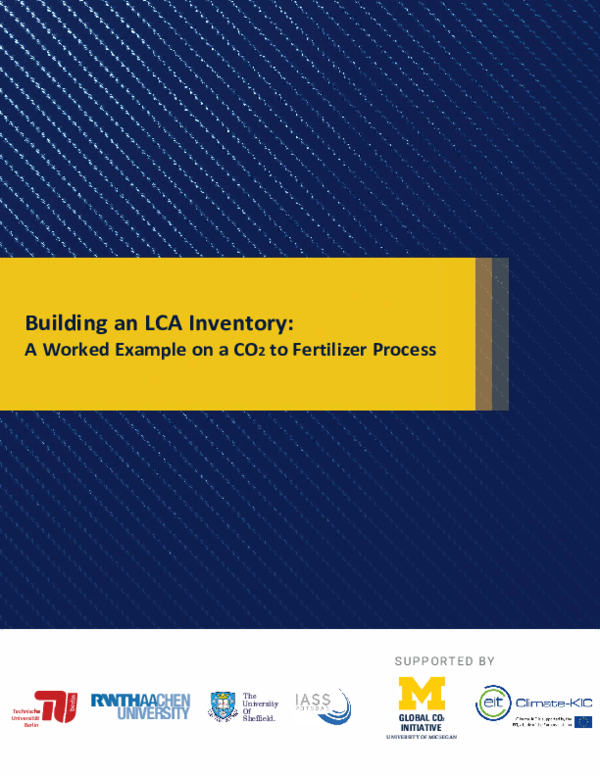 (PDF) Building an LCA Inventory: A Worked Example on a CO2 to ...