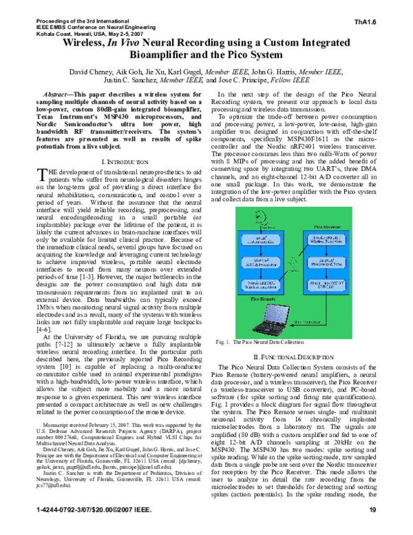 (PDF) Wireless, In Vivo Neural Recording using a Custom Integrated ...