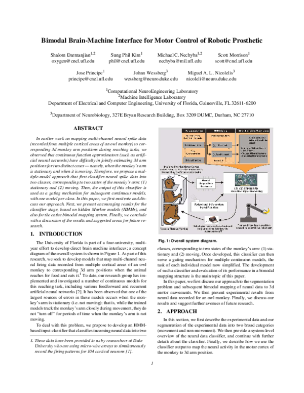(PDF) Bimodal brain-machine interface for motor control of robotic ...