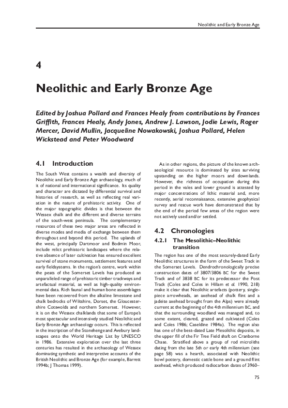 (PDF) Neolithic and Early Bronze Age 4 Neolithic and Early Bronze