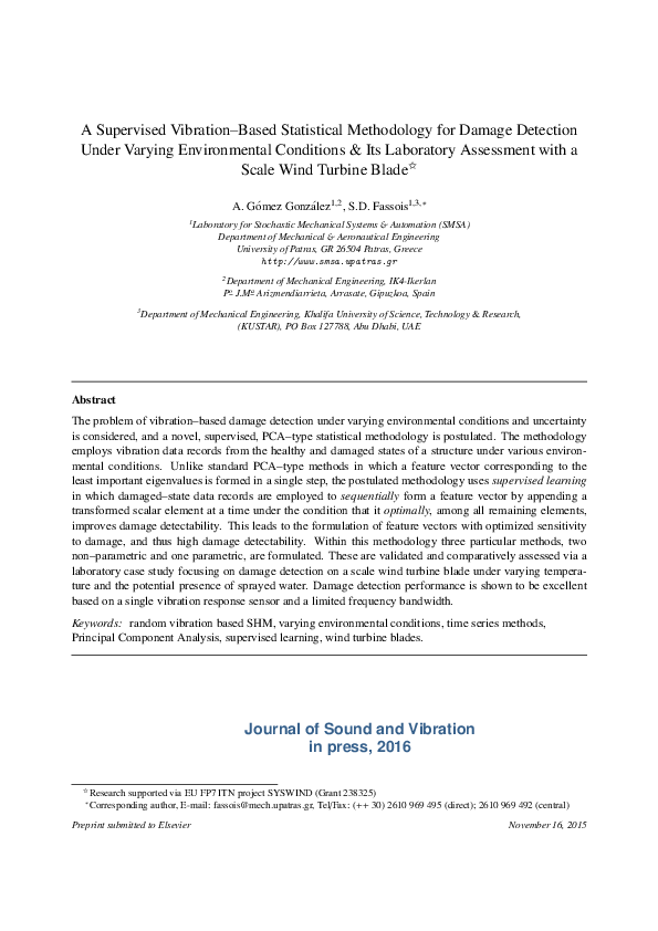 (PDF) Vibration-Based Damage Detection Methodology