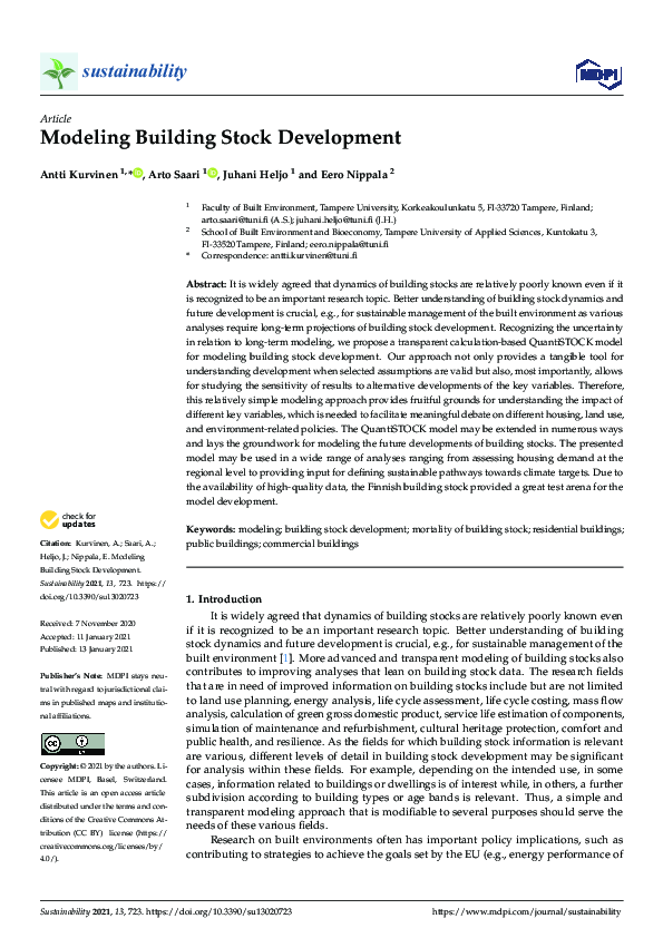 (PDF) Modeling Building Stock Development