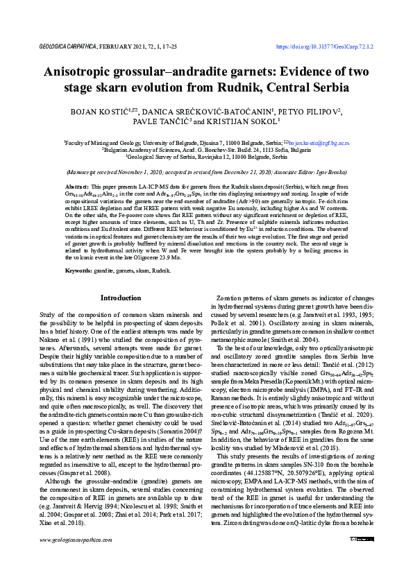 (PDF) Anisotropic grossular–andradite garnets: Evidence of two stage ...