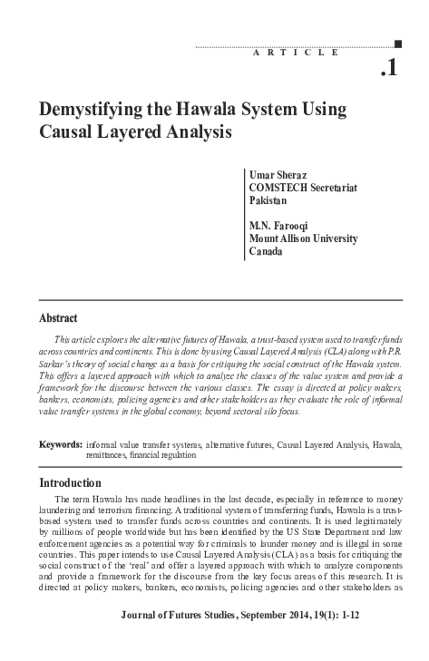 (PDF) Demystifying the Hawala System Using Causal Layered Analysis ...