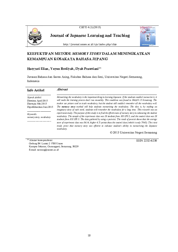 (PDF) Journal of Japanese Learning and Teaching KEEFEKTIFAN METODE ...
