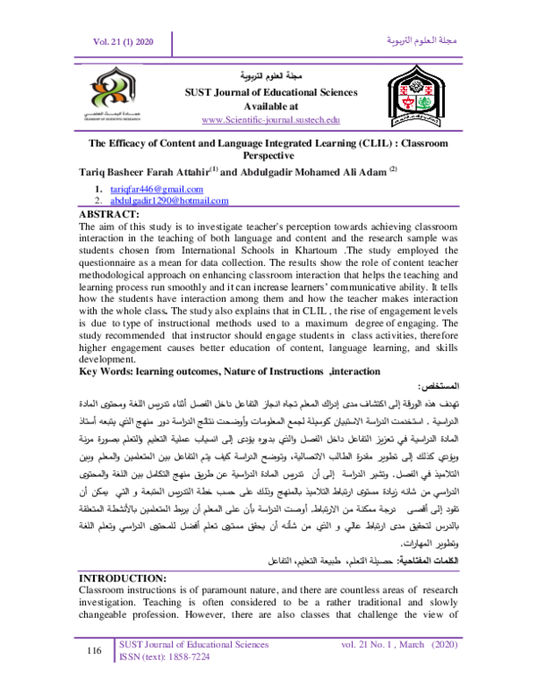 (PDF) The Efficacy of Content and Language Integrated Learning (CLIL ...