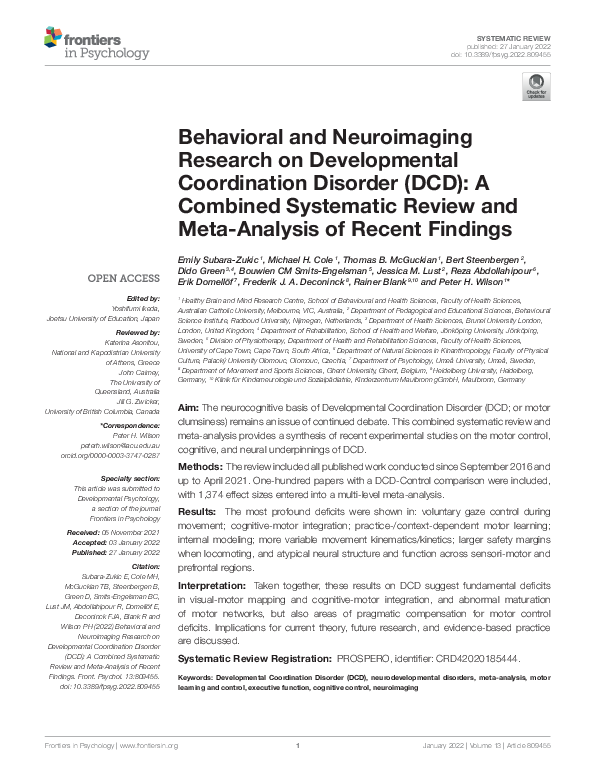 (PDF) Behavioral and Neuroimaging Research on Developmental ...