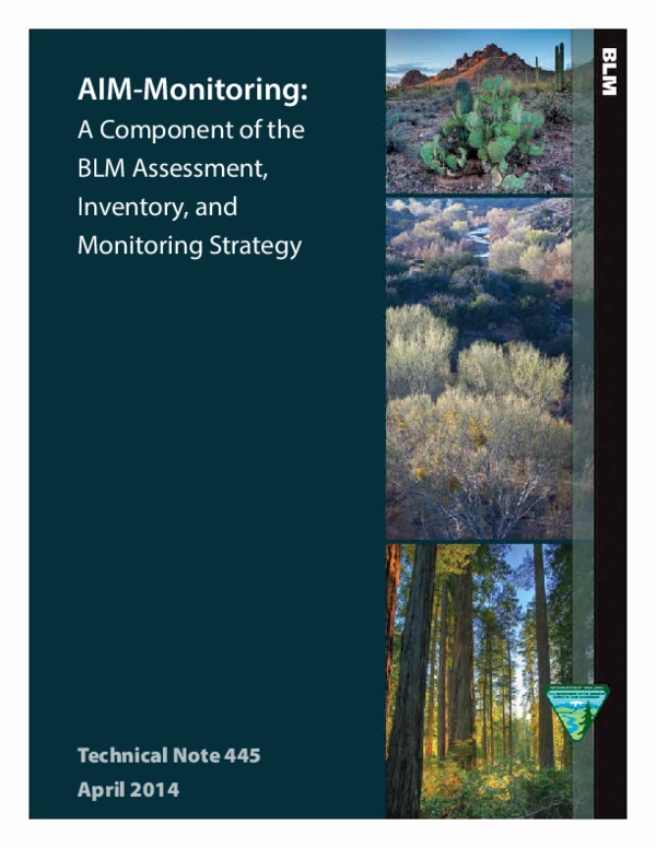 (PDF) AIM-monitoring : a component of the BLM assessment, inventory ...