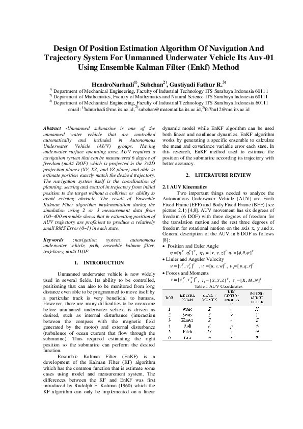 Pdf Design Of Position Estimation Algorithm Of Navigation And