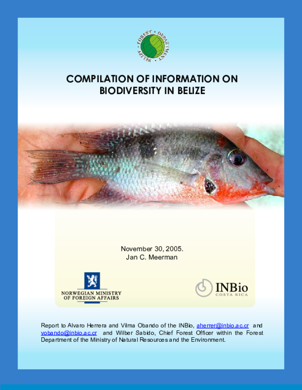(PDF) Compilation of Information on Biodiversity in Belize
