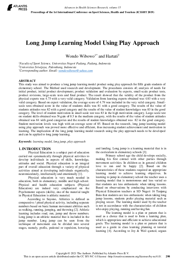 (PDF) Long Jump Learning Model Using Play Approach