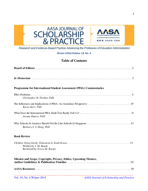 (PDF) Programme for International Student Assessment (PISA) Commentaries
