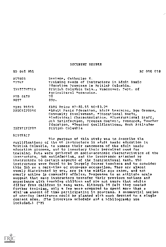 (PDF) Training Needs of Instructors in Adult Basic Education Programs ...