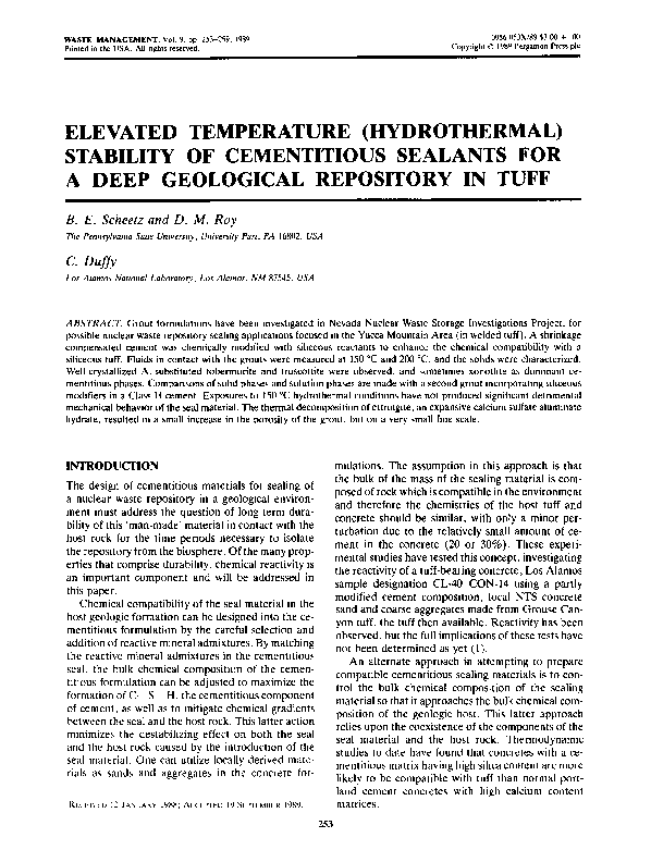 (PDF) Elevated temperature (hydrothermal) stability of cementitious ...