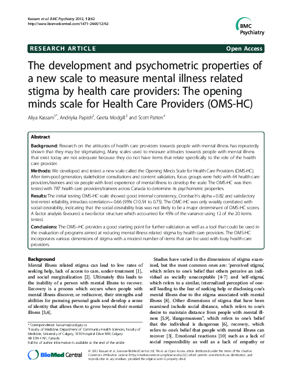 (PDF) The development and psychometric properties of a new scale to ...