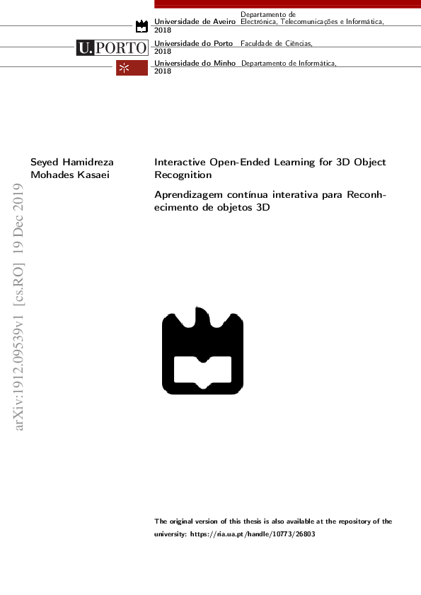 (PDF) Interactive Open-Ended Learning for 3D Object Recognition: An ...