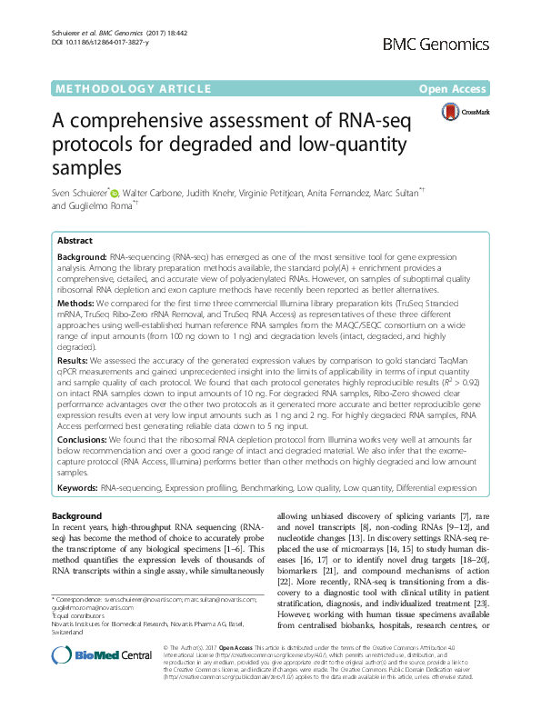 (PDF) A comprehensive assessment of RNA-seq protocols for degraded and ...