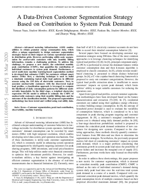 (PDF) A Data-Driven Customer Segmentation Strategy Based on ...