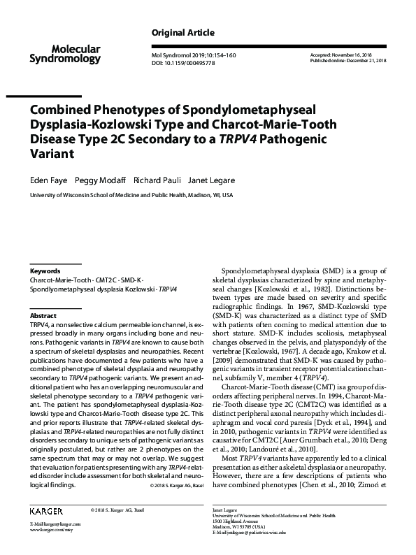 (PDF) Combined Phenotypes of Spondylometaphyseal Dysplasia-Kozlowski ...