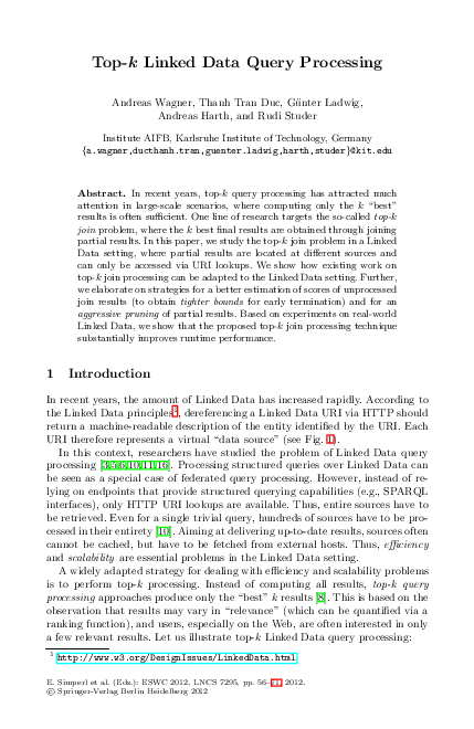 (PDF) Top-k Linked Data Query Processing