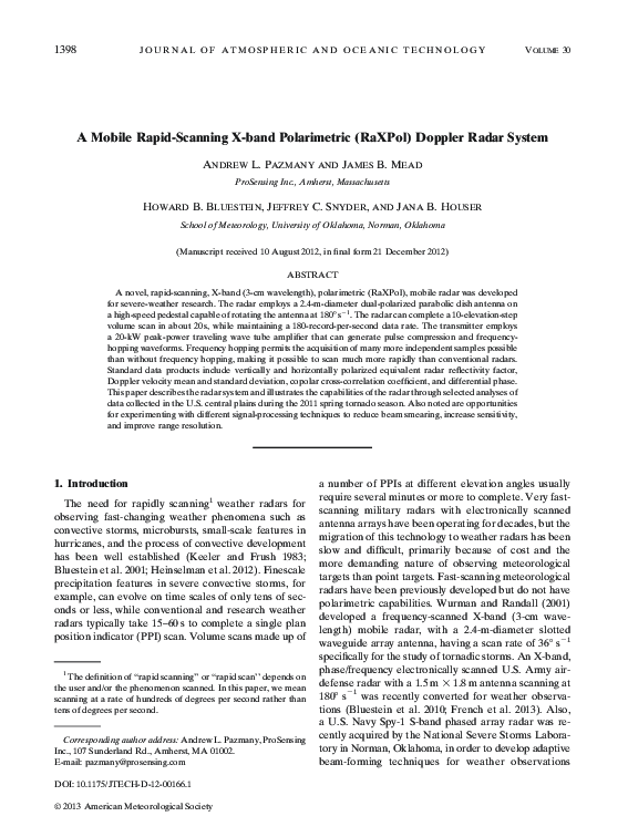 (PDF) A Mobile Rapid-Scanning X-band Polarimetric (RaXPol) Doppler ...
