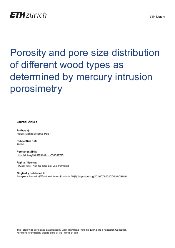(PDF) Porosity and pore size distribution of different wood types as ...