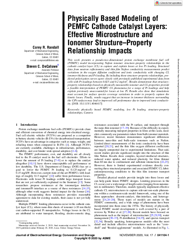 (PDF) Physically Based Modeling of PEMFC Cathode Catalyst Layers ...