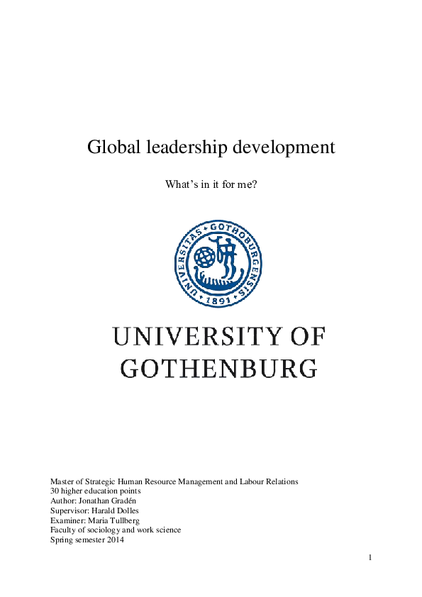(PDF) Global Leadership Development