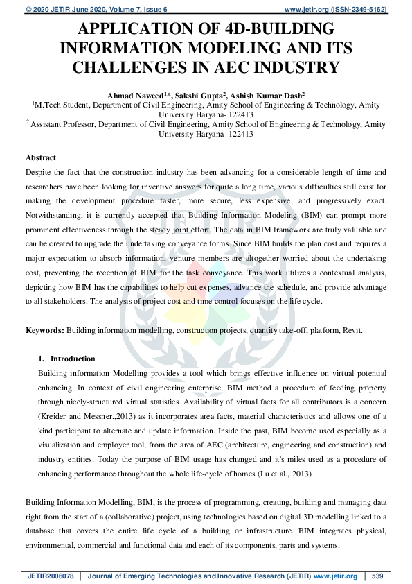 (PDF) Application of 4D-BUILDING Information Modeling and Its ...