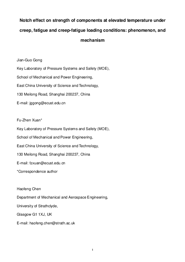 (PDF) Notch Effect on Structural Strength of Components at Elevated ...
