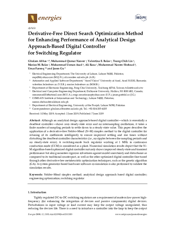 (PDF) Derivative-Free Direct Search Optimization Method for Enhancing ...