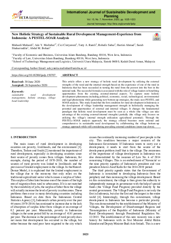 (PDF) New Holistic Strategy of Sustainable Rural Development Management ...