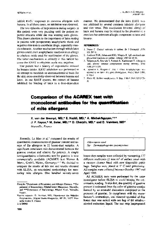(PDF) Comparison of the ACAREX test with monoclonal antibodies for the ...