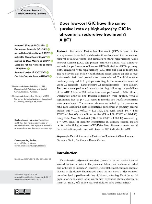 (PDF) Does low-cost GIC have the same survival rate as high-viscosity ...