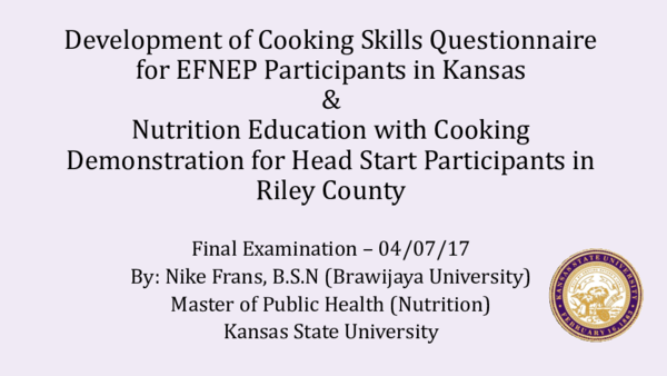 (PDF) Development of cooking skills questionnaire for EFNEP ...