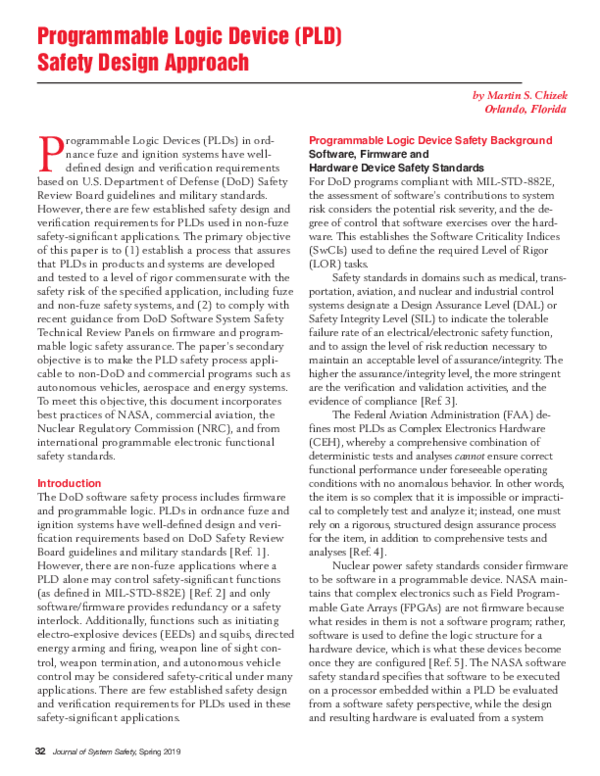 (PDF) Programmable Logic Device (PLD) Safety Design Approach
