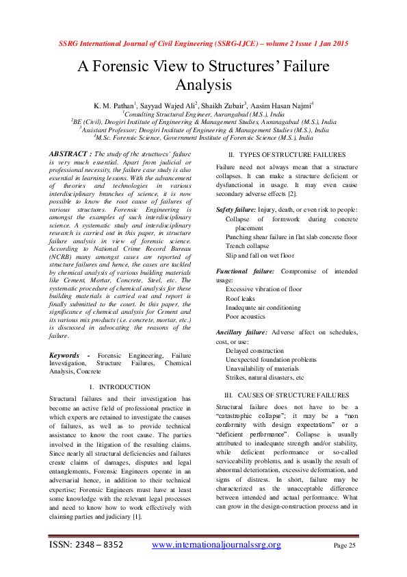 (PDF) A Forensic View to Structures’ Failure Analysis