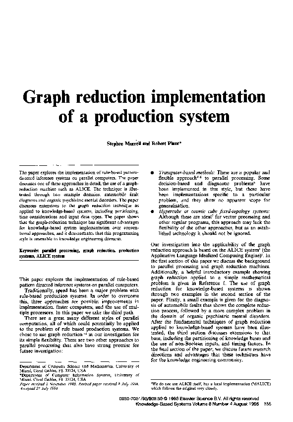 (PDF) Graph reduction implementation of a production system